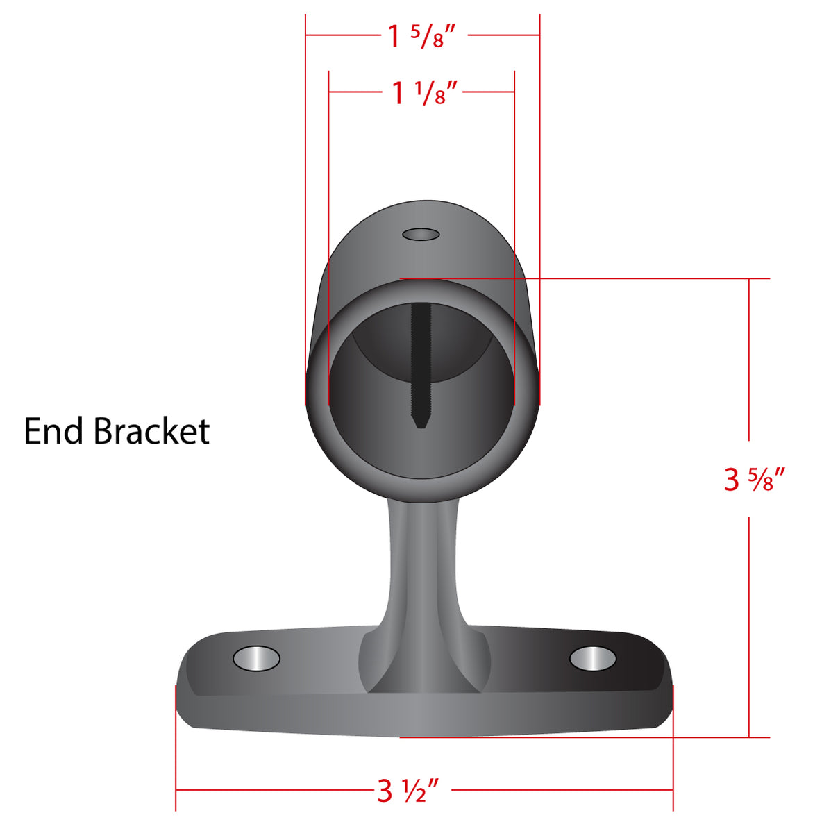 1" Classic Endcap Bracket — Knot & Rope Supply