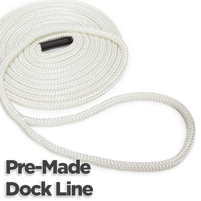 Pre-Made Double Braid Nylon Dock Line — Knot & Rope Supply