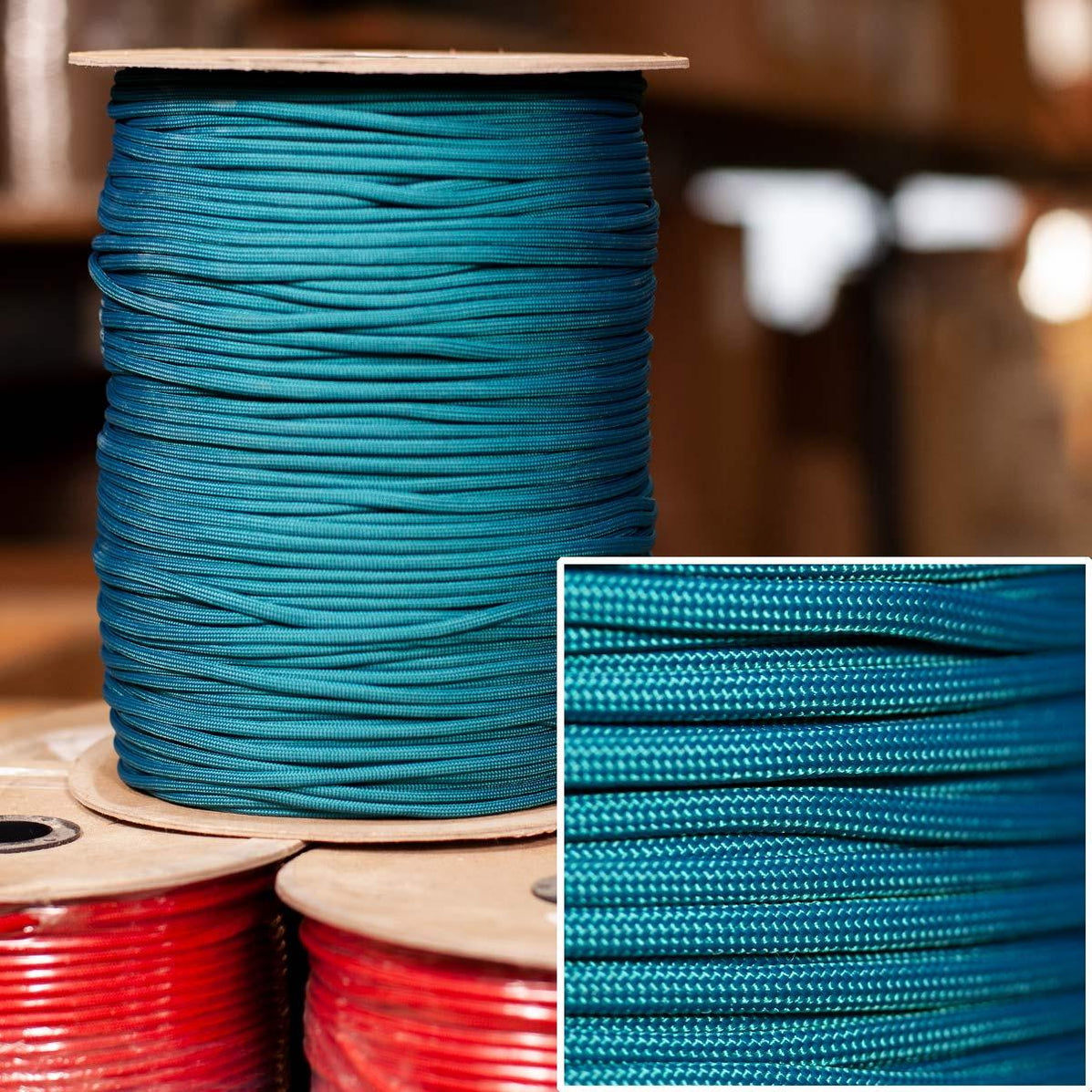 550 Paracord in Teal - 1000' Spool — Knot & Rope Supply