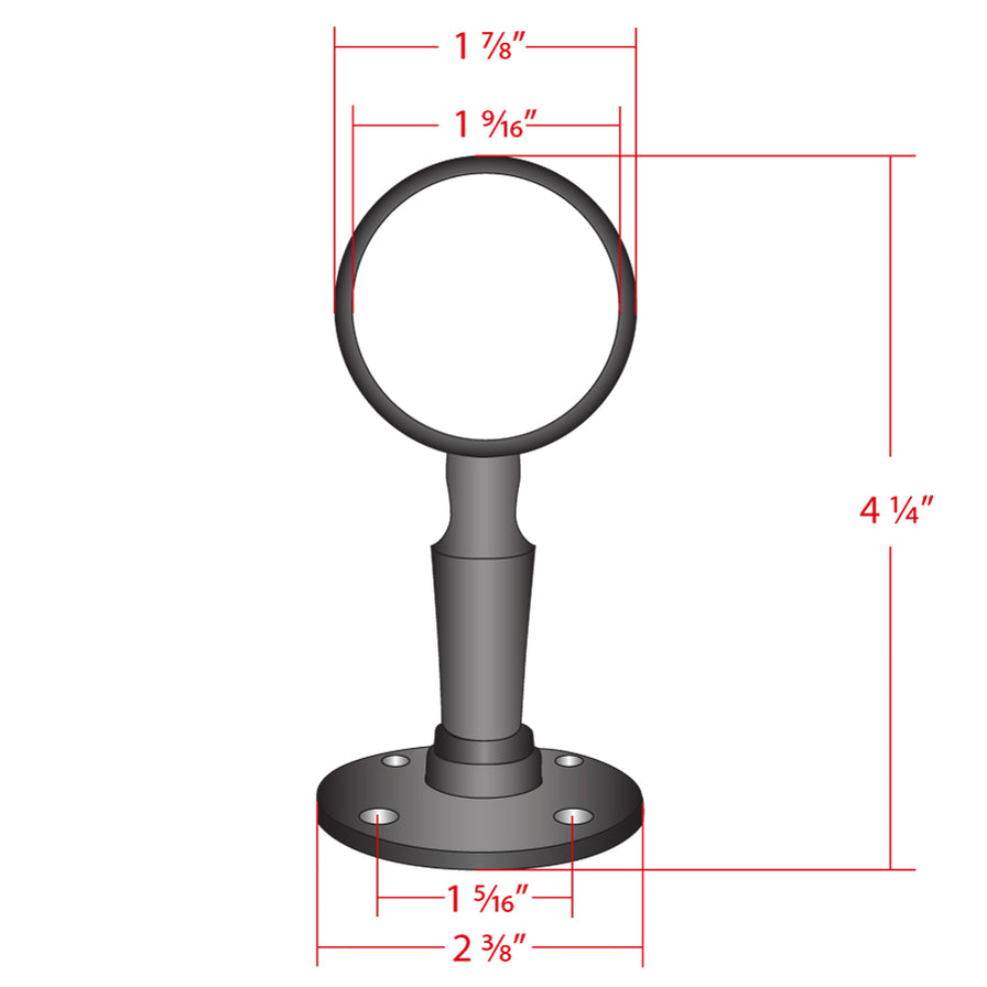 1 1/2" Rope Bracket - Art Deco Chrome — Knot & Rope Supply